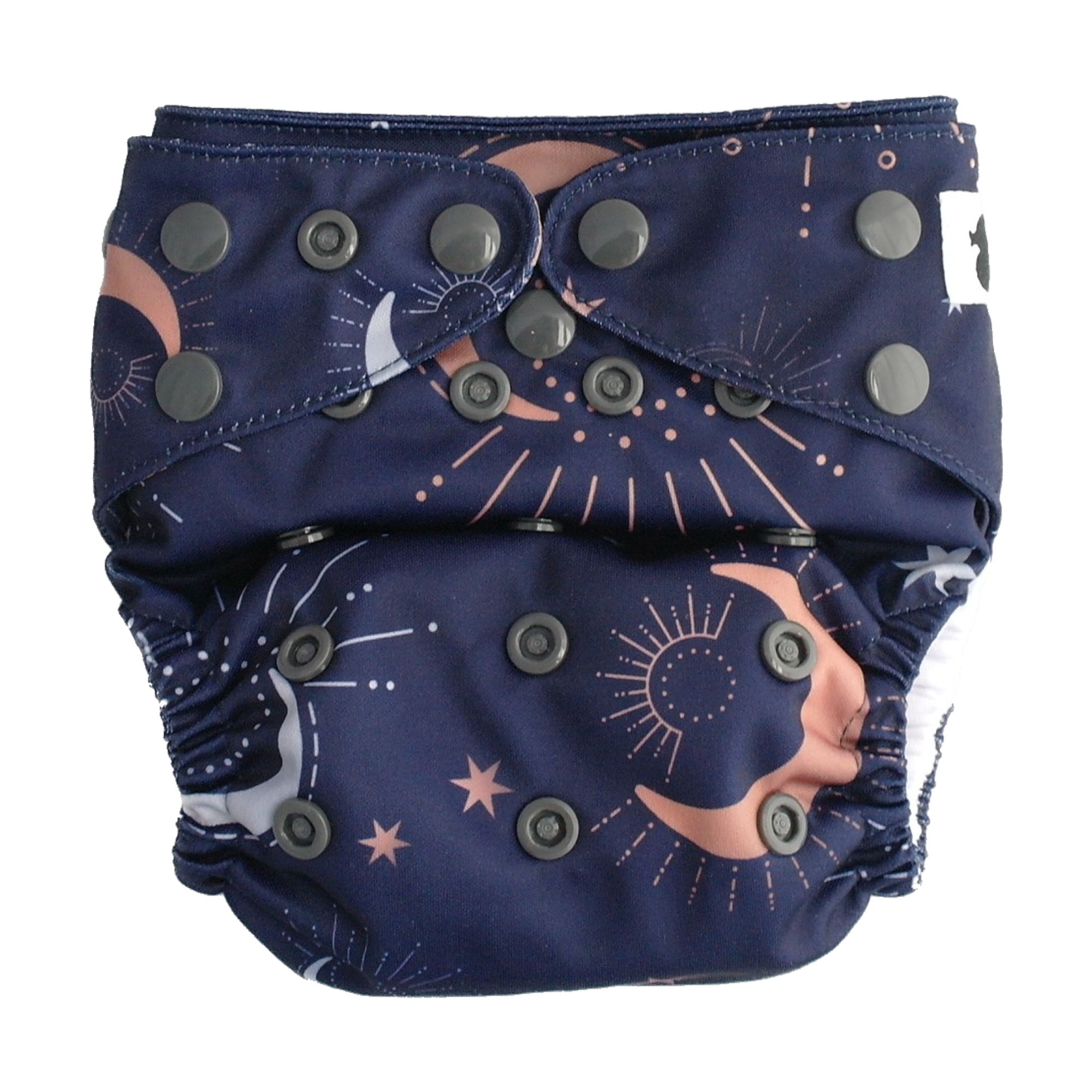 Moon and starts print Reusable Nappy. With bamboo inserts - Fluffy Ducks
